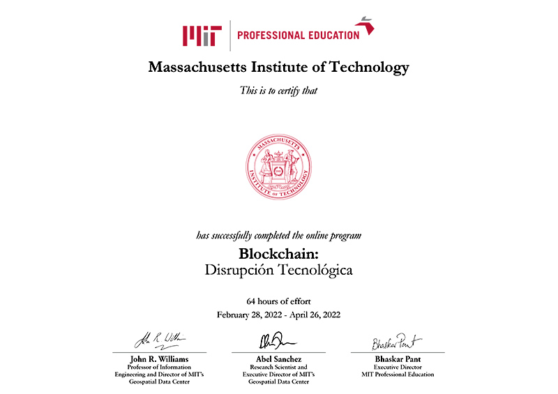 Certificates Of Completion MIT Professional Education