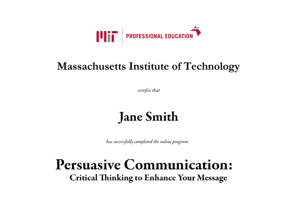 Online Course Persuasive Communication | MIT Professional Education