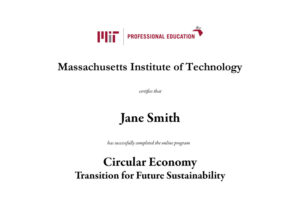 Online Course Circular Economy | MIT Professional Education